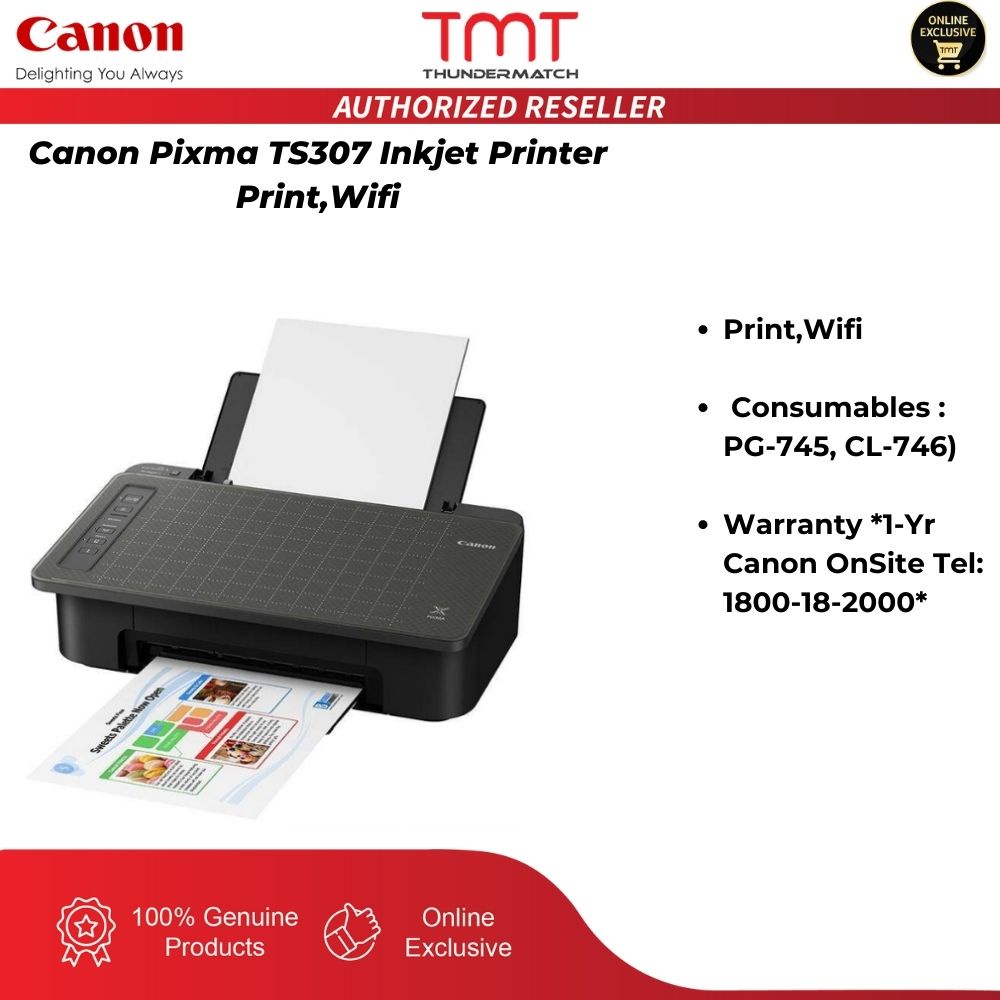 Canon Pixma TS307 Wireless Inkjet Printer | Shopee Malaysia