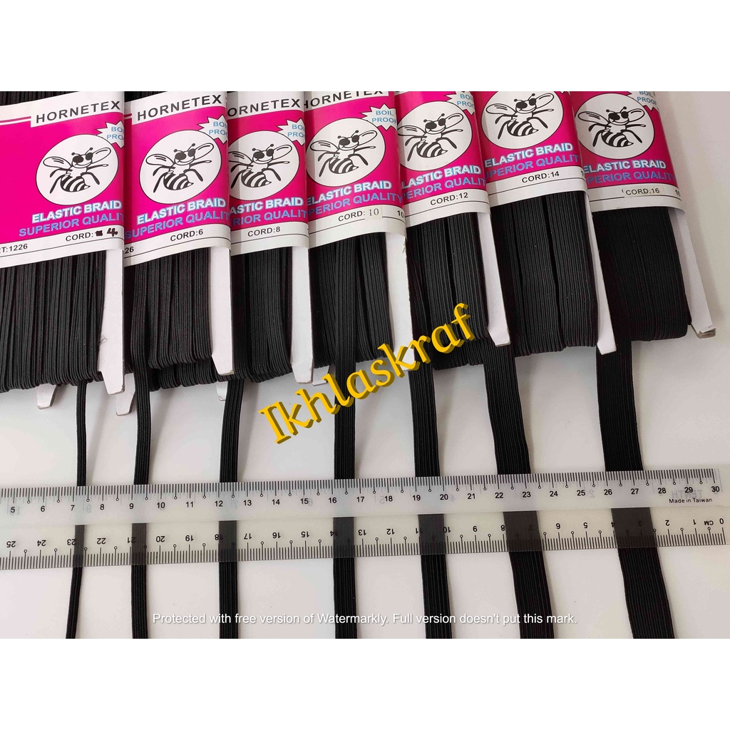 ( BJ 0655 ) Hornetex Elastic band 3mm-14mm tali getah leper hitam jual ...
