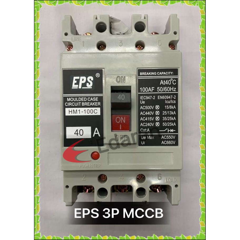 EPS 3P 40A 35KA MCCB (HMI-100C) | Shopee Malaysia