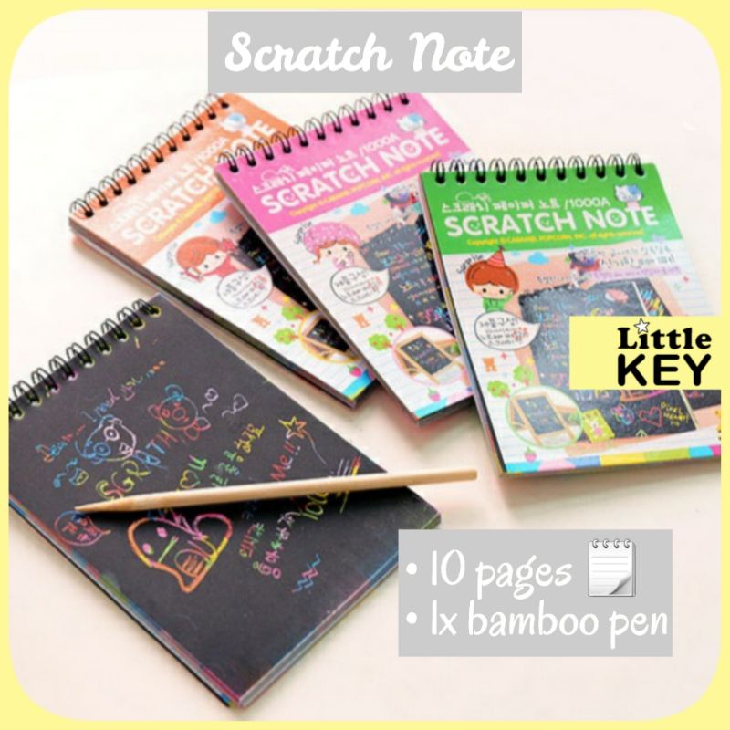 Scratch Notebook Scratch Card Portable Scratch Book Kids Drawing Pad ...