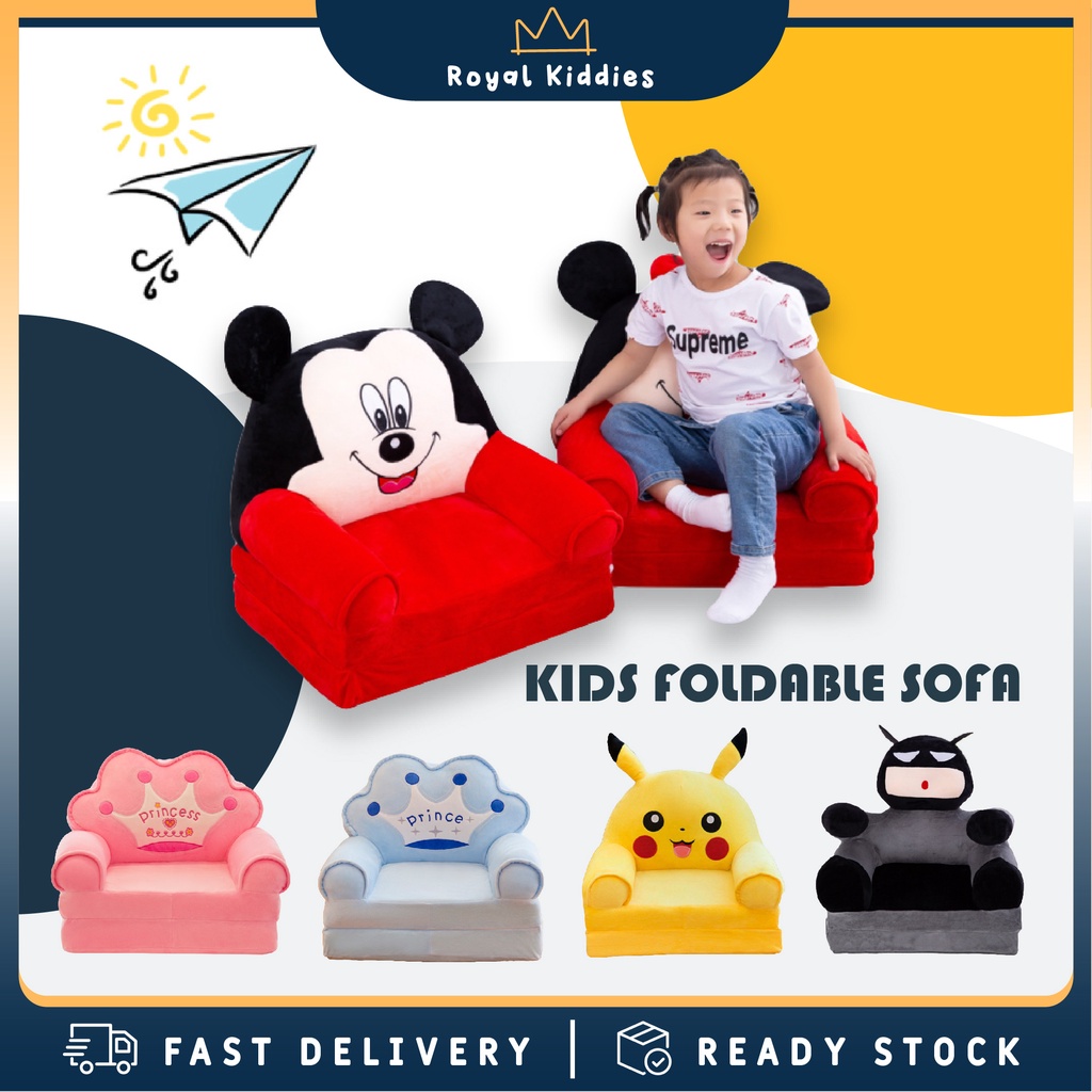 2 Layer Children Baby Sofa Cute Cartoon Foldable Sofa Kerusi Kanak LAZY ...