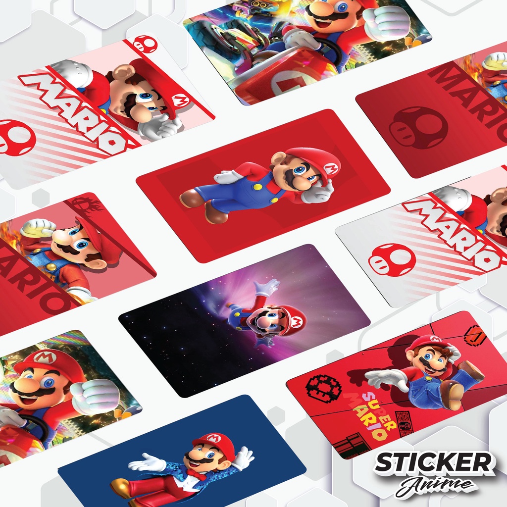 Sticker Anime Mario Stiker Card Cover Touch n Go Access MRT LRT ATM ...