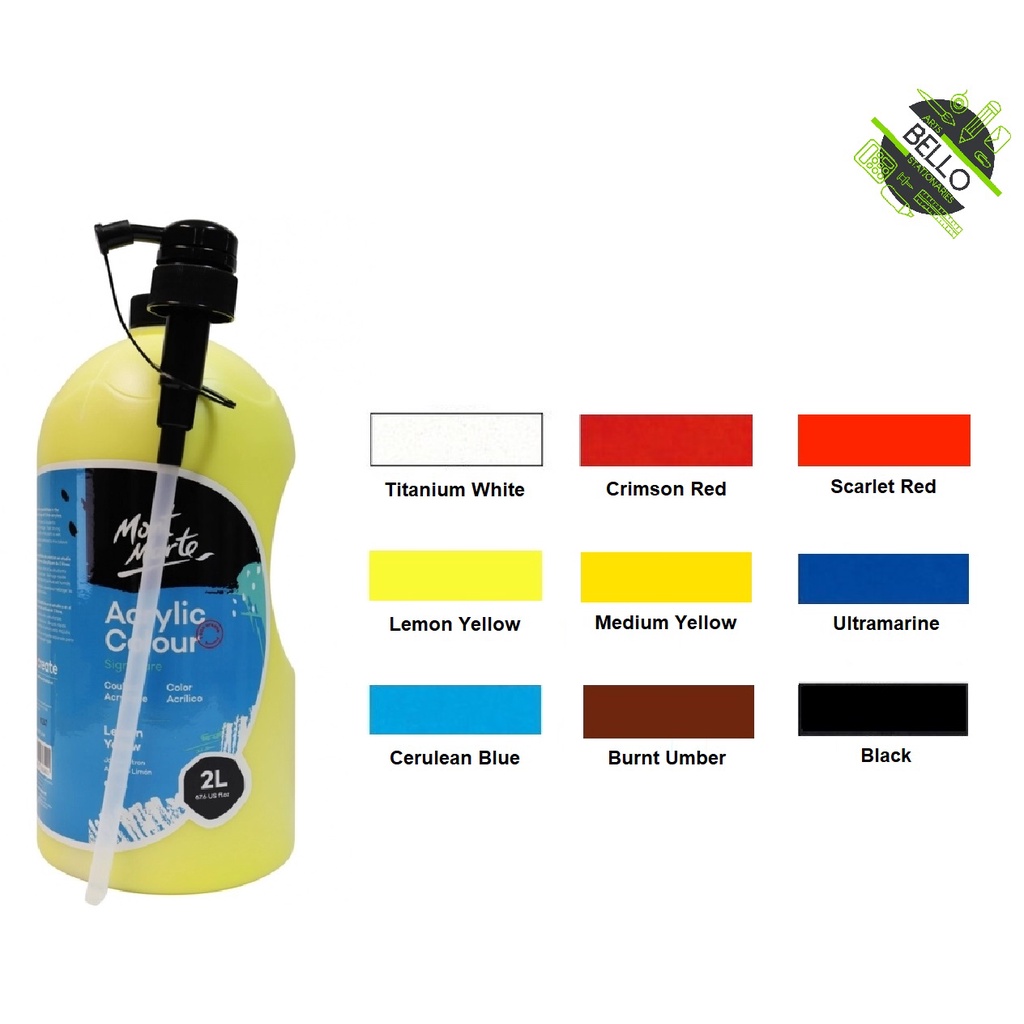 Mont Marte Acrylic Colour 2L (Studio/Art Class/Wall Painting) | Shopee ...