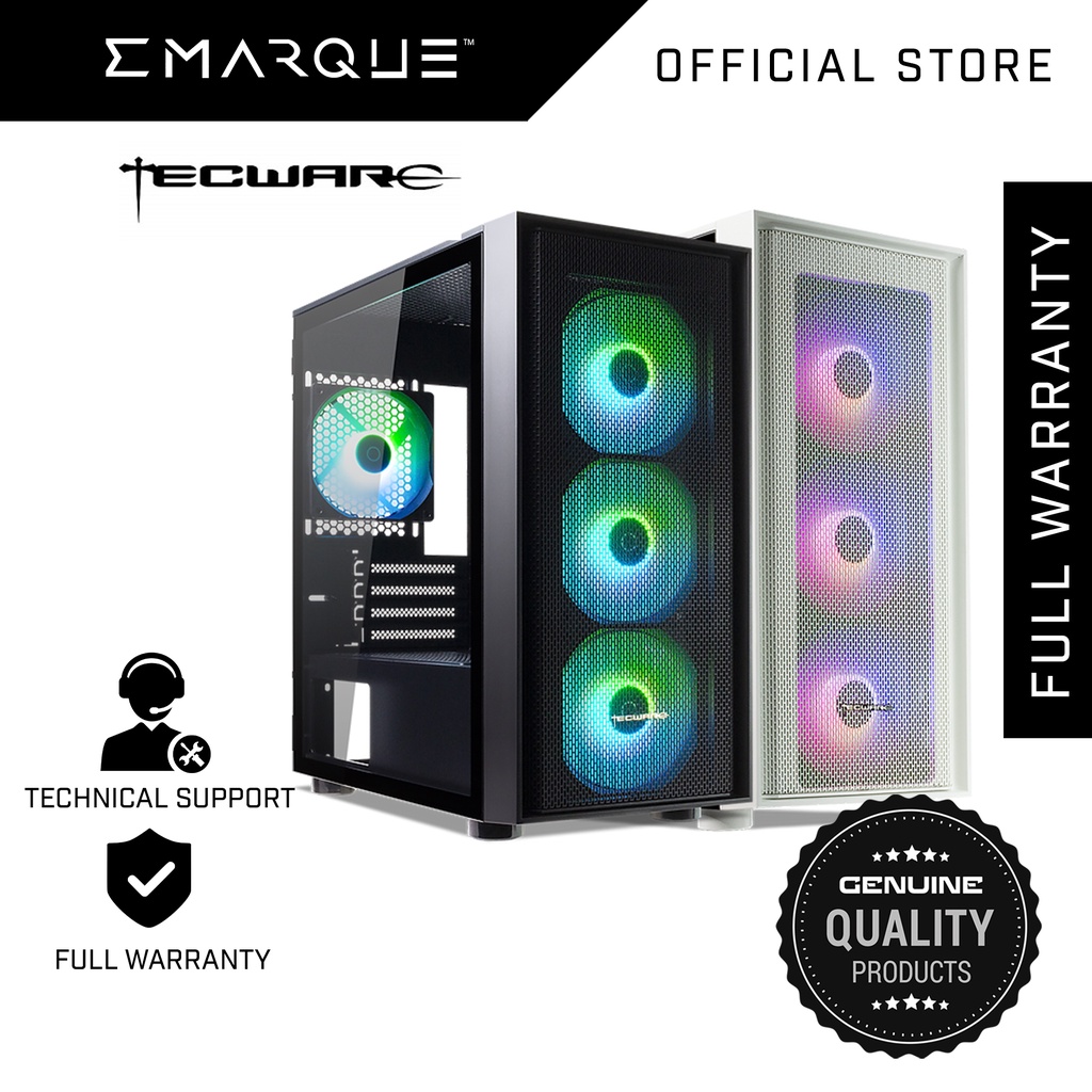 // Tecware Nexus Air M - Black / White - MATX RGB PC Case Chassis ...
