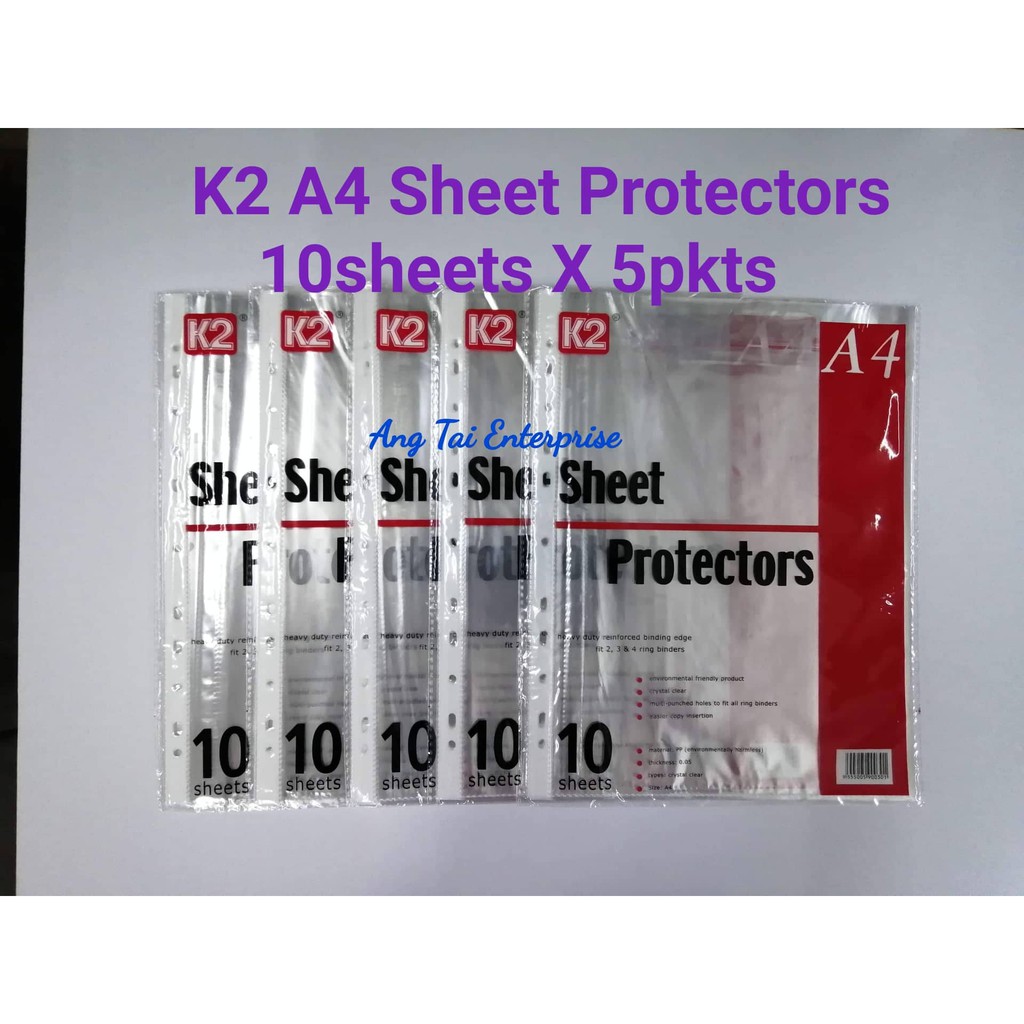 K2 Sheet Protectors A4 10 sheets/pack X 5packs(50 sheets) | Shopee Malaysia