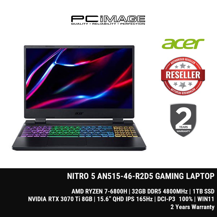 ACER NITRO 5 AN515-46-R2D5 (R7-6800H/2X16GB DDR5 /1TB SSD/RTX3070TI 8GB ...