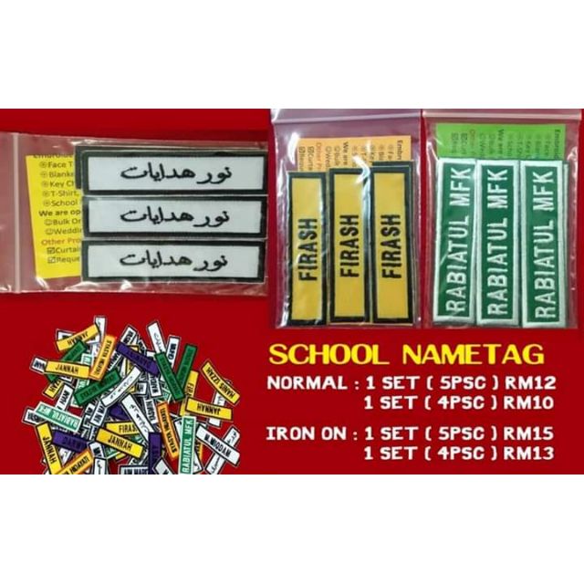 (PRE-ORDER) Nametag Sekolah (Normal) | Shopee Malaysia