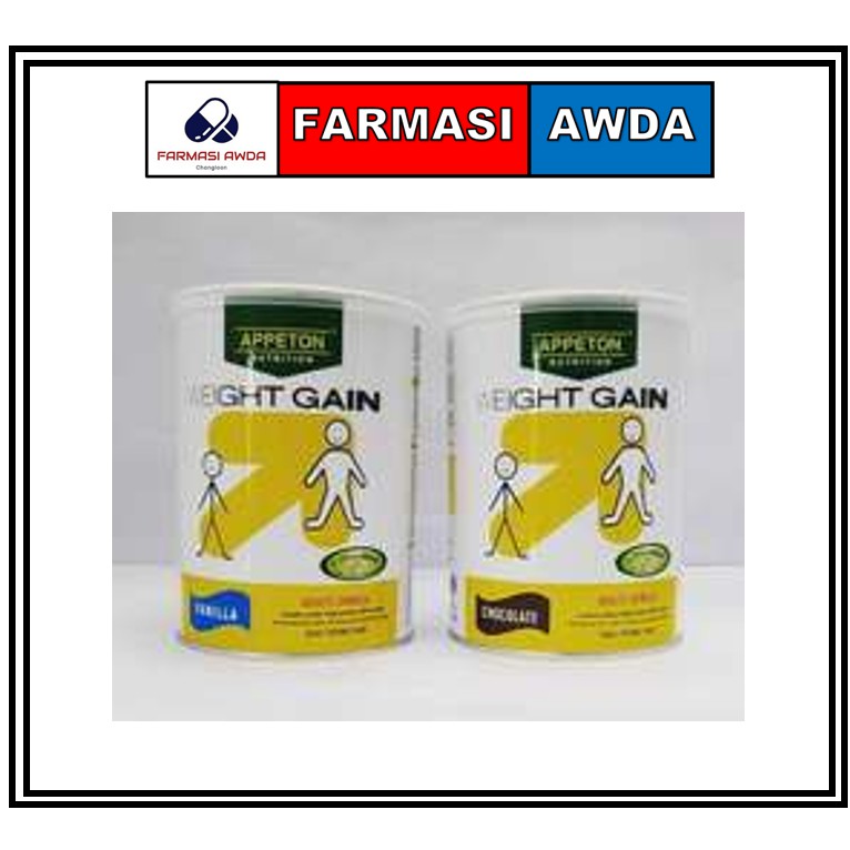 APPETON Weight Gain 450g (Adults) [Vanilla/Chocolate Flavour] | Shopee ...