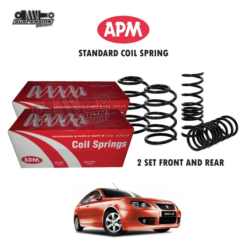 PROTON GEN 2 (2004~) APM STANDARD COIL SPRING 1 CAR SET 4 PCS (FRONT ...