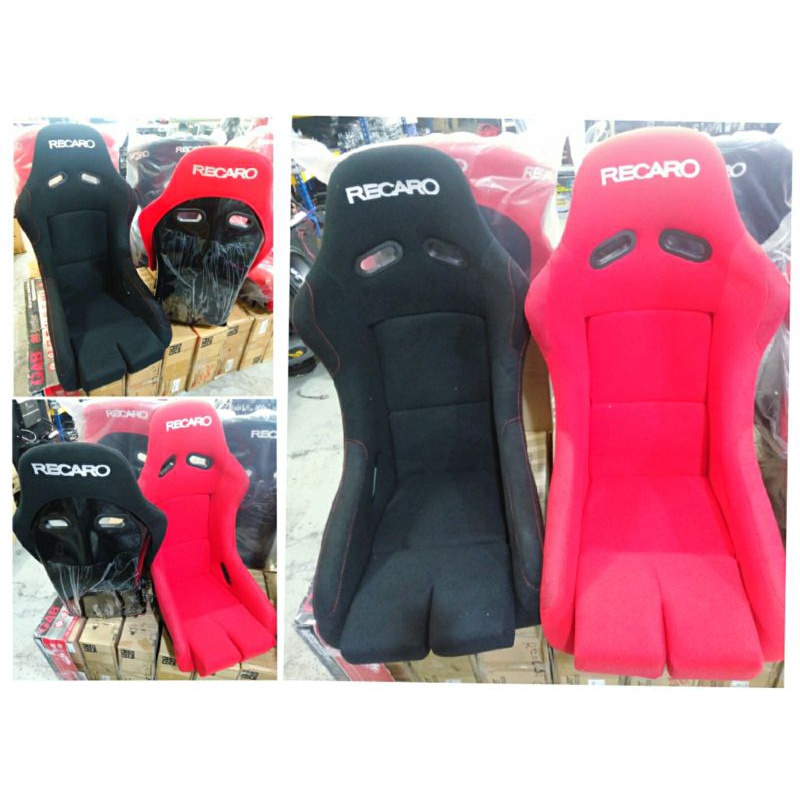 Recaro fully bucket one pair sepasang Kiri kanan with railing red black ...