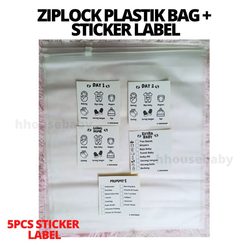 ZIPLOCK PLASTIK BAG + STICKER LABEL HOSPITAL STICKER LABEL BABY & MUMMY ...