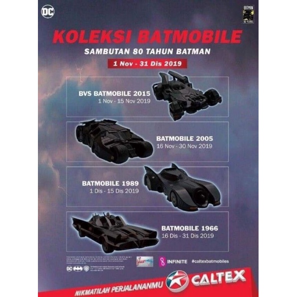 CALTEX Batman DC Comic Koleksi Sambutan 80 Tahun Batman Batmobile ...