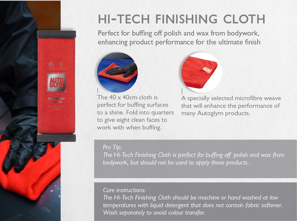 AUTOGLYM Hi-Tech Finishing Cloth - Soft Buffing Cloth For Perfect ...
