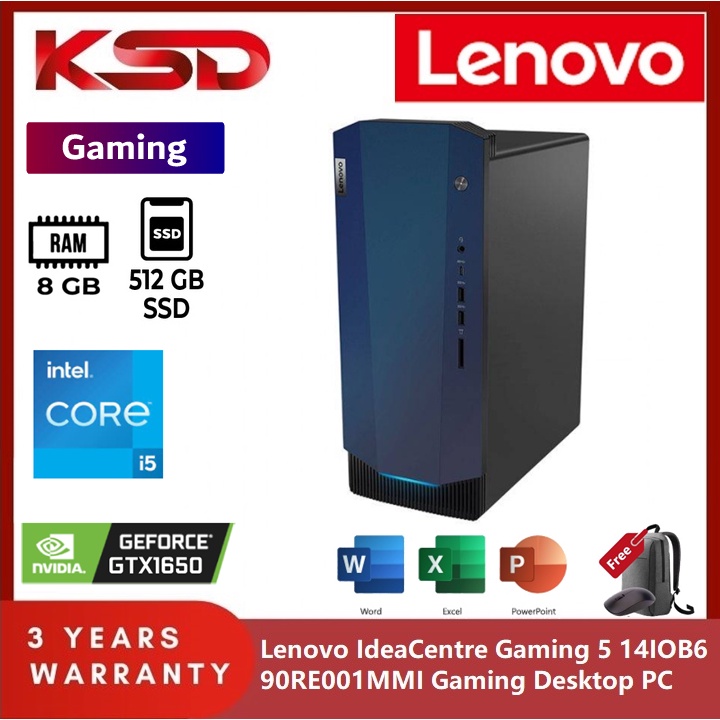 Lenovo IdeaCentre Gaming 5 14IOB6 90RE001MMI Gaming Desktop PC ( i5-11400F , 8GB, 256GB SSD ...