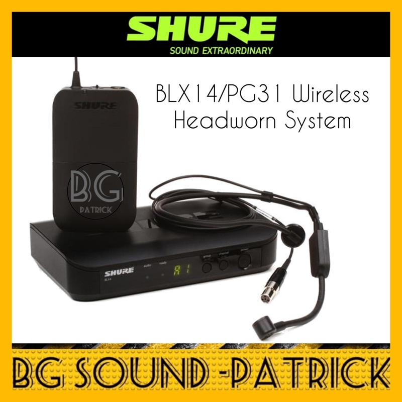 SHURE BLX14/PGA31 Wireless Headset System with PGA31 Headset | Shopee ...