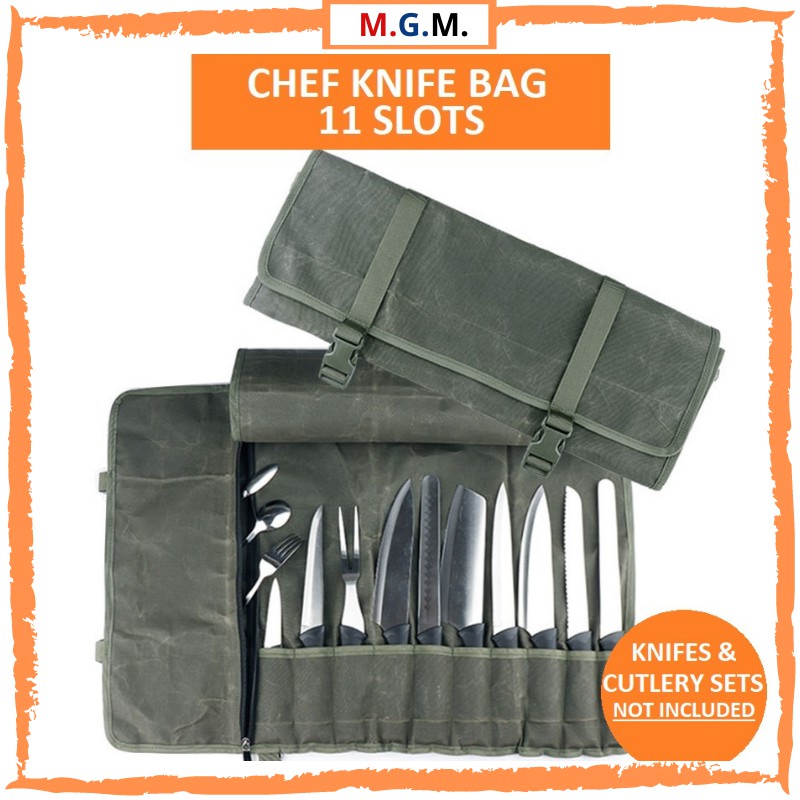 Chef Knife Bag With 11 Slots To Keep Knifes and Cutlery Sets - Large ...