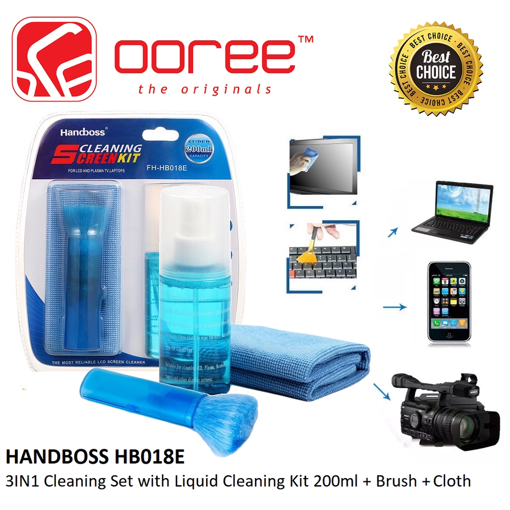 HANDBOSS HB018E 3IN1 LCD LED MONITOR SCREEN LIQUID CLEANING KIT 200ML ...