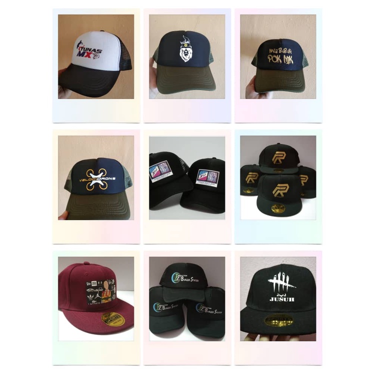 CETAK TOPI DESIGN ANDA SENDIRI / CAPS / NAMA DAN LOGO BERGAMBAR ...