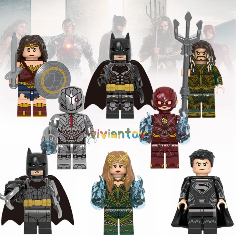 Justice League Minifigures Batman Superman Neptune Wonder Woman DC ...