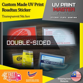 Custom Made UVPrint Roadtax Sticker/Transparent Sticker (Double side ...