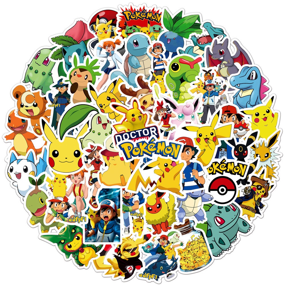 POKEMON 50 pcs Waterproof Non Repeating Stickers Pack | Shopee Malaysia