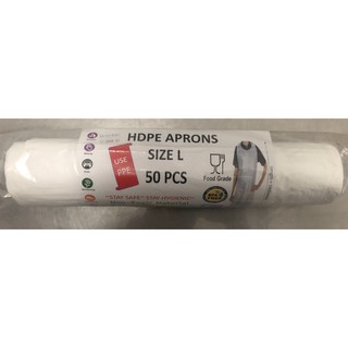 [FRONTLINER PPE] DISPOSABLE PLASTIC APRONS (WHITE) 50PCS/ROLL ...
