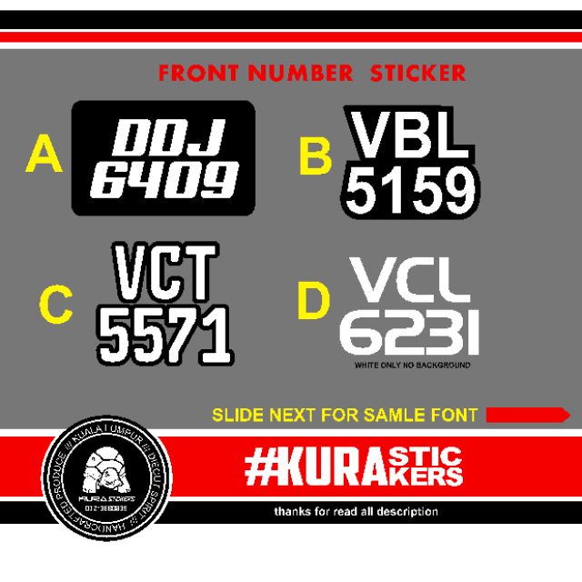 [ REDUCTION MYR 3.00 ] Sticker no plate. no plate depan motor. sesuai ...