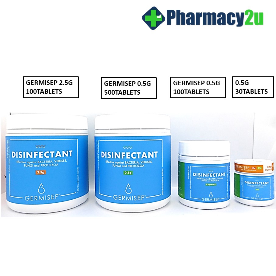 GERMISEP TABLET 2.5G 100S / 0.5G 500 EFFERVESCENT TAB DISINFECTANT ...