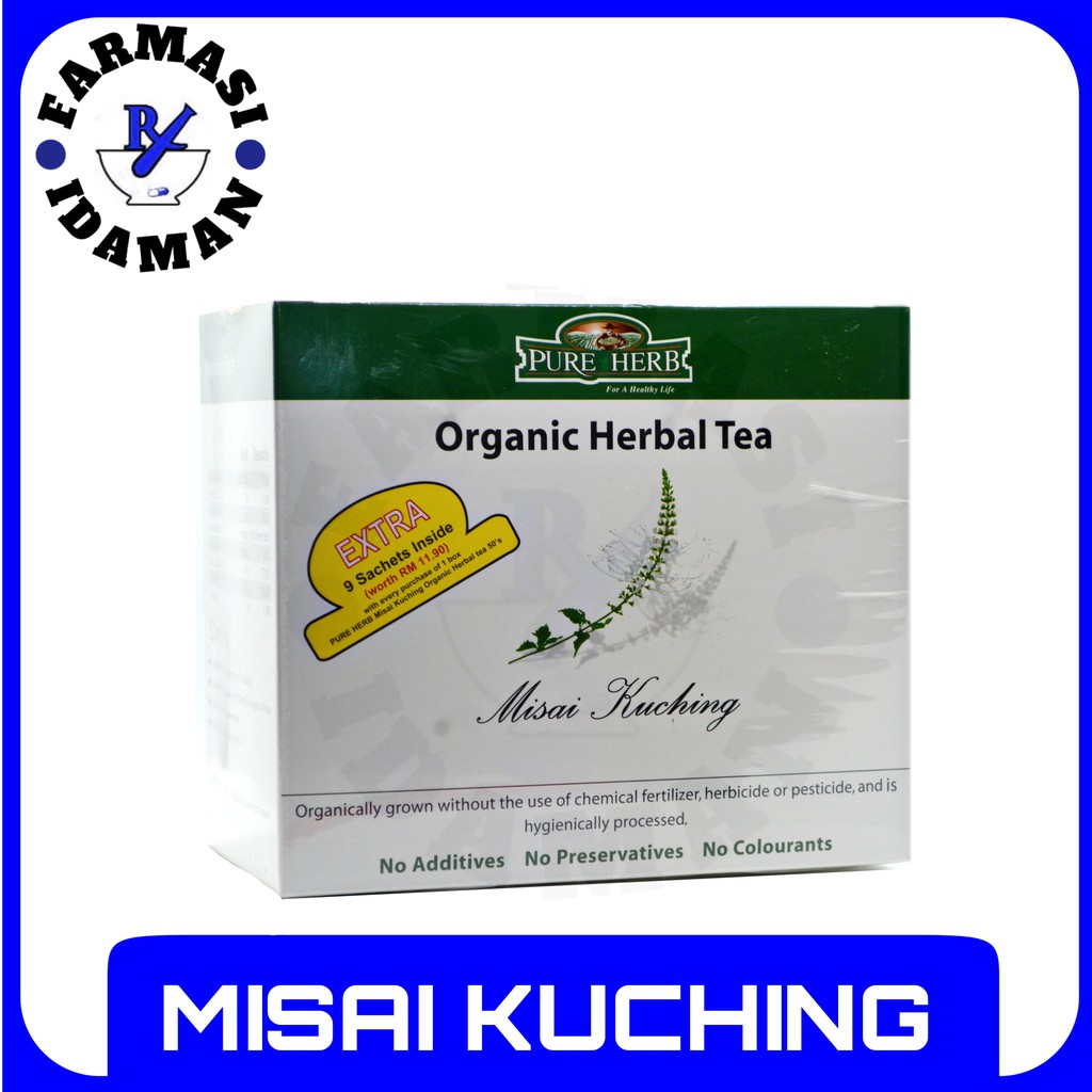 Pure Herbs Organic Herbal Tea Misai Kuching (3g x 50's + Free 5's) | Shopee Malaysia