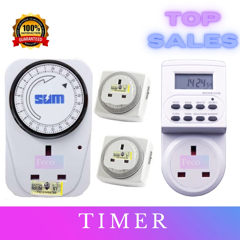 Multi Programmer Timer 13a Socket Digital Timer 24hour 0024 Sum Sirim Eurosafe Timer Switch