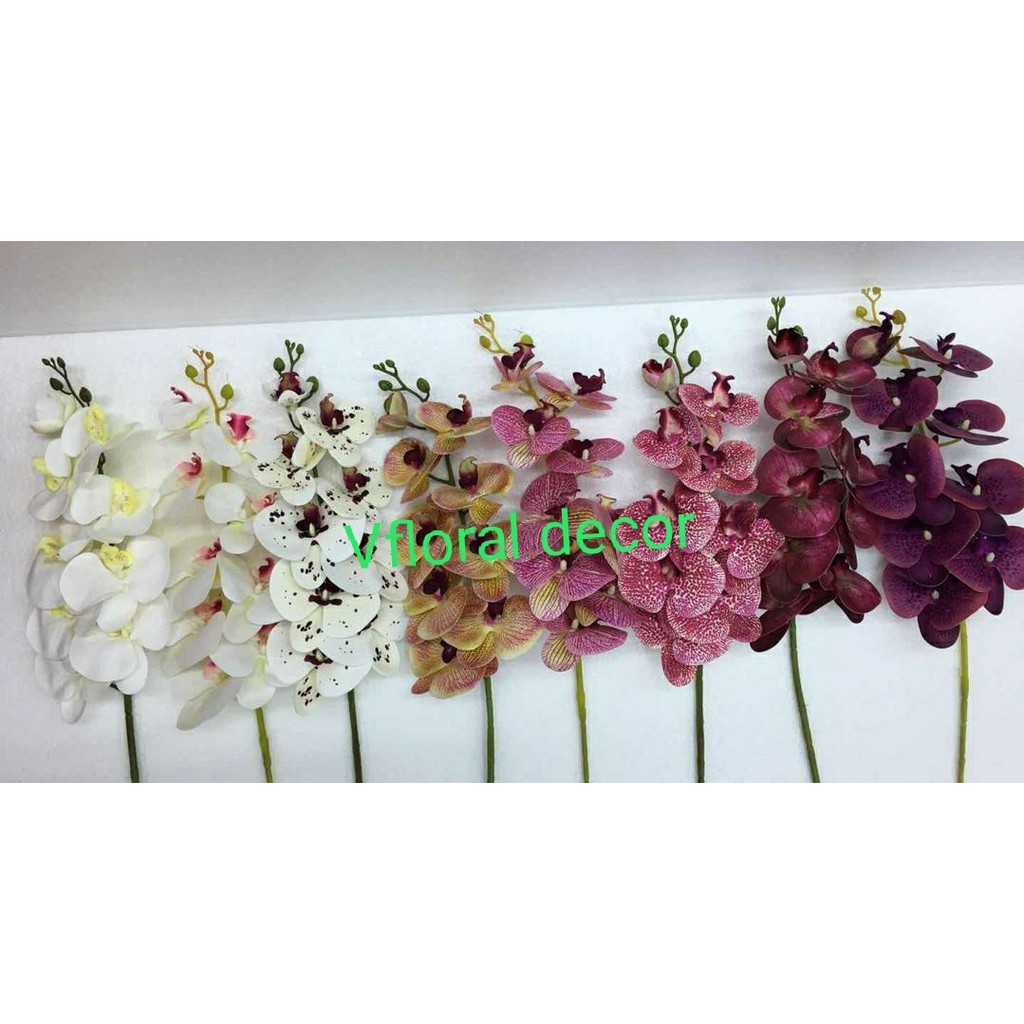 [READY STOCK] 9 Head Bunga Orkid Latex 3D/Artificial Orchid | Shopee ...