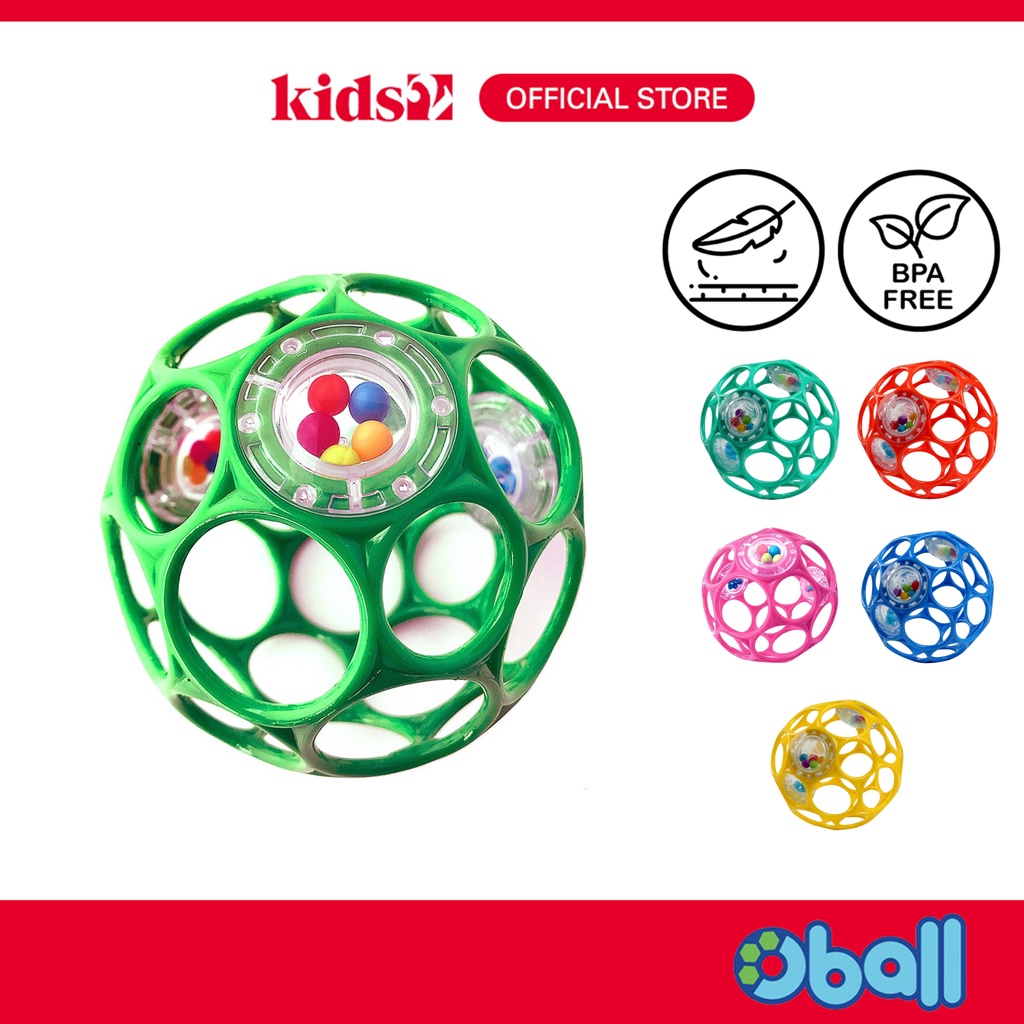 Oball Rattle Easy Grasp Baby Toys - Green/Teal/Red/Pink/Blue/Yellow ...