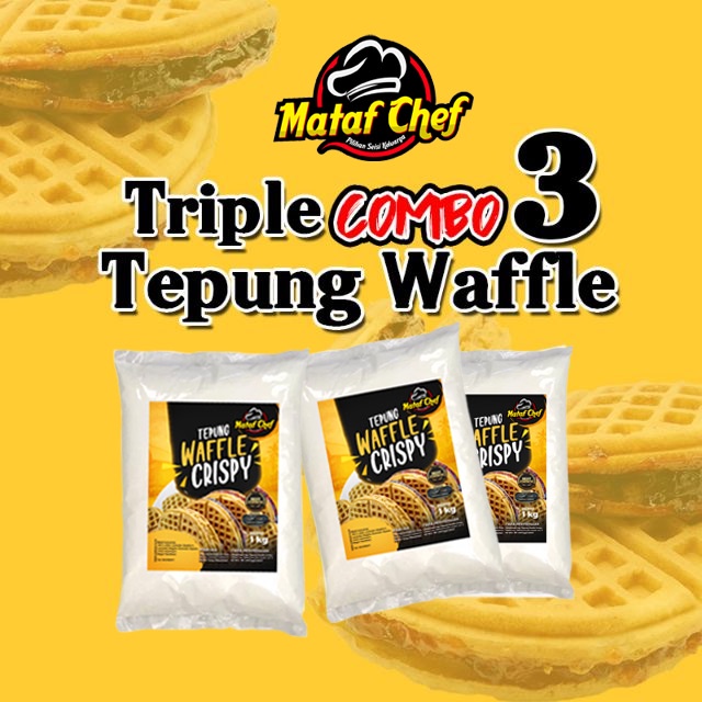 🔥TRIPLE COMBO 3 👍 Tepung Waffle 1kg x 3 | Shopee Malaysia