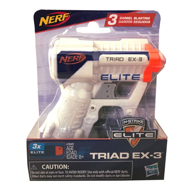 Hasbro Nerf N-Strike Elite Triad Ex 3 Ex-3 Battle Dart Blaster Toy ...