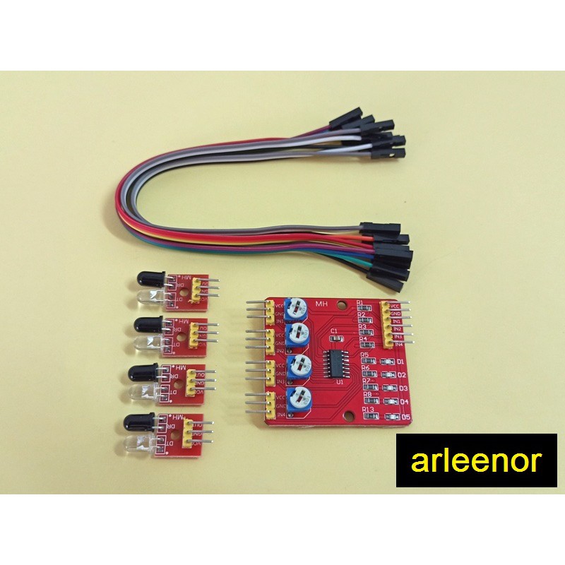 4-way line tracking sensor module: IR, infrared | Shopee Malaysia