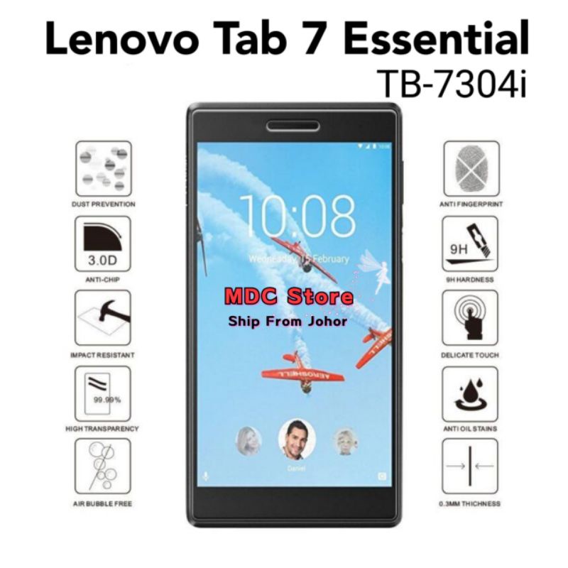 MDC Clear Tempered Glass suitable for Lenovo Tab 7 Tab 3 Essential TB ...