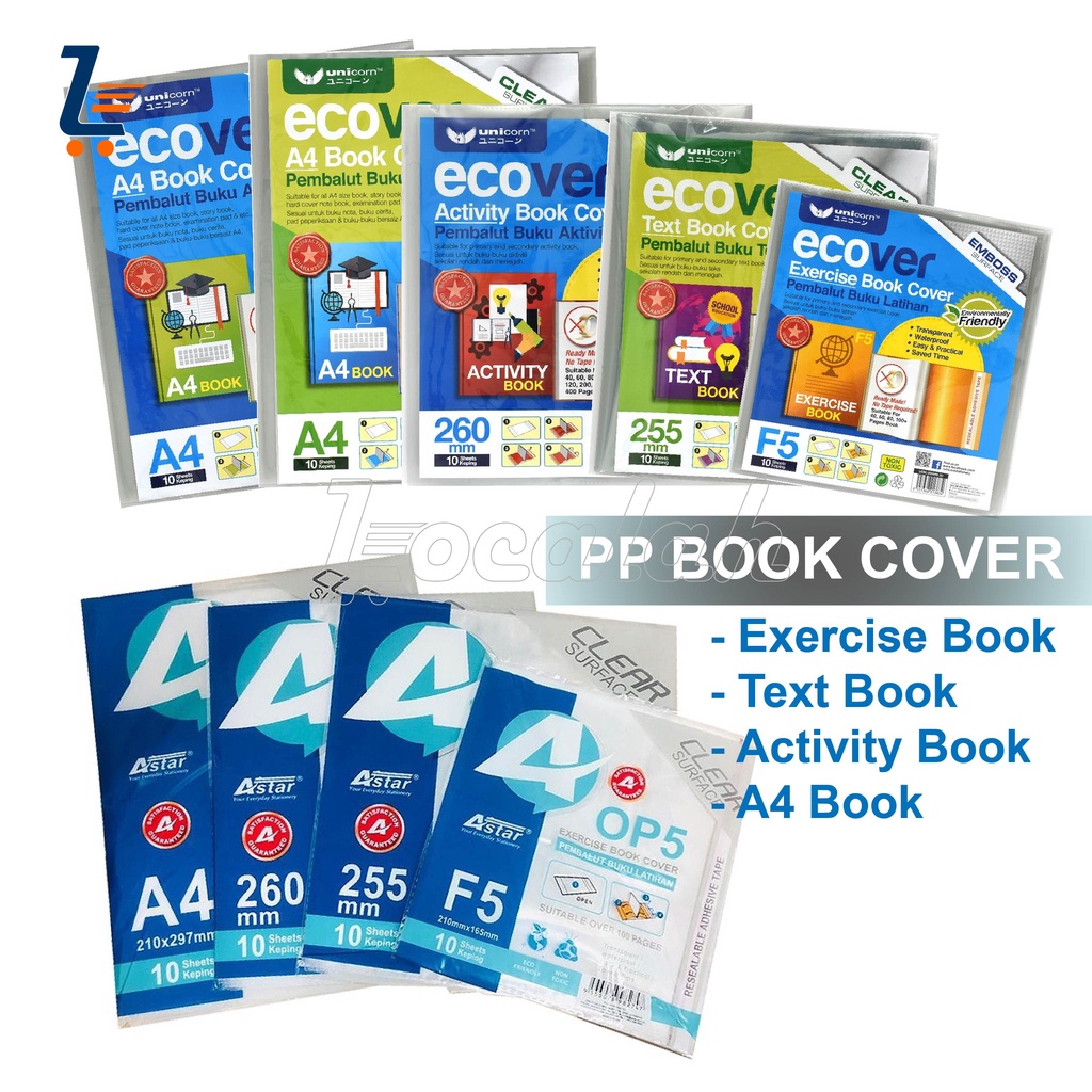 PP Book Cover Wrapper for Exercise / Text / Activity / A4 | Pembalut ...