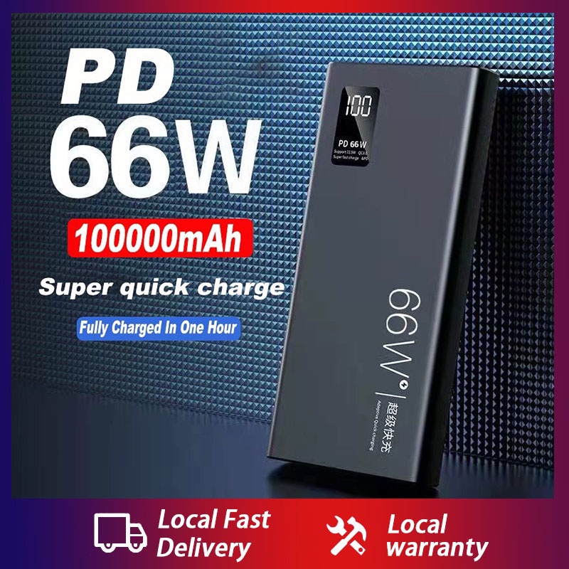 PD 66W Powerbank 100000mAh Super Fast Charge Power Bank Vooc Flash ...