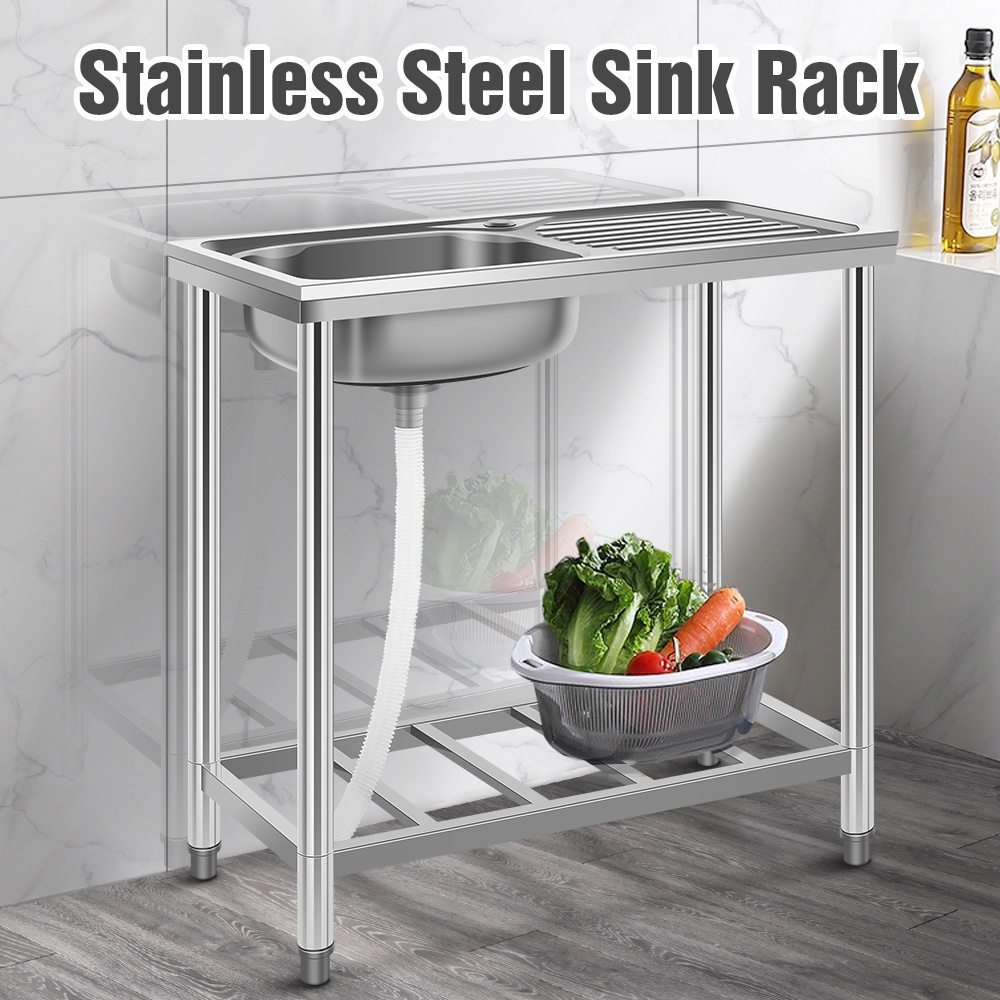 Kitchen Sink Sinki Dapur Stainless Steel Single Sink With Sink Bracket ...