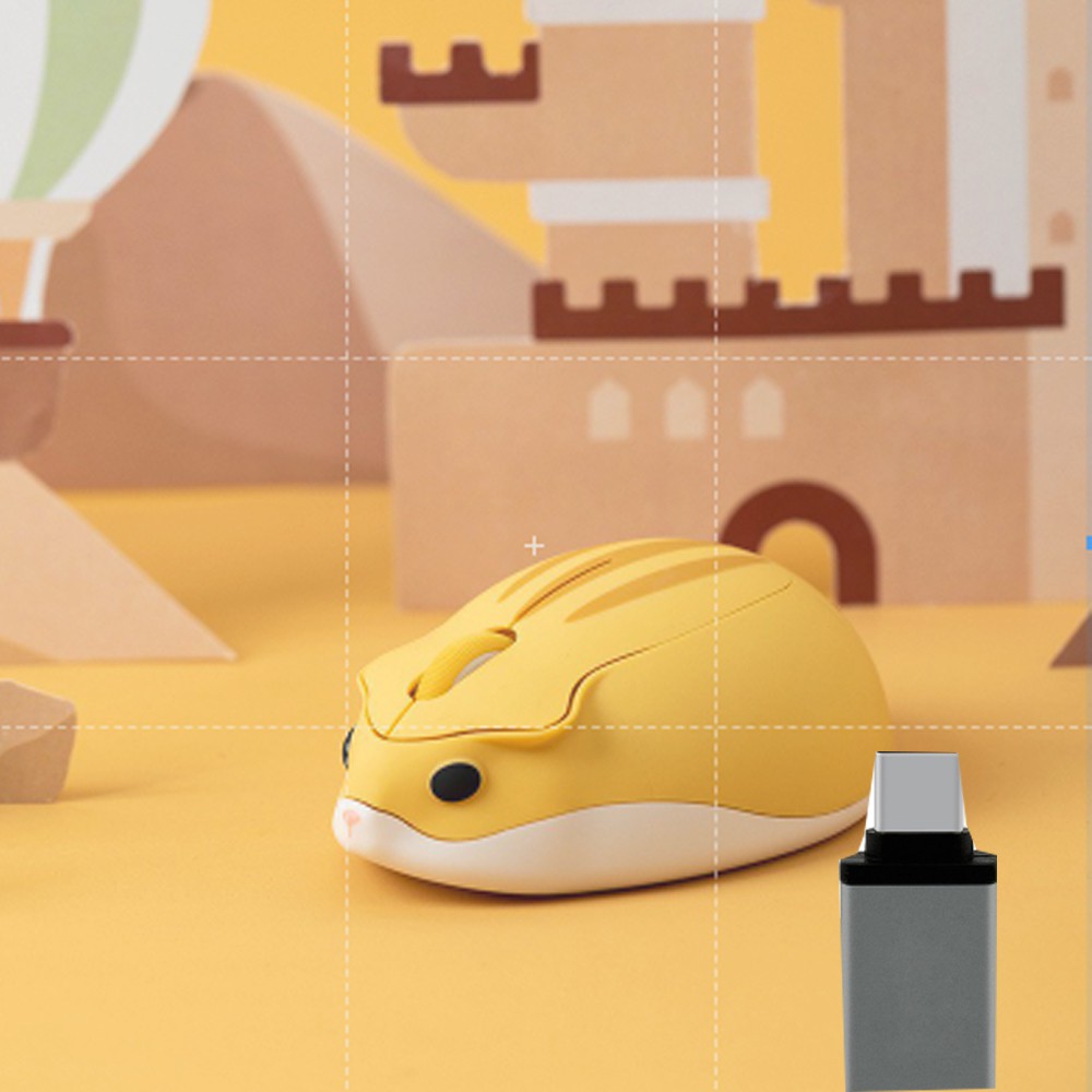 Hamster Wireless Mouse And Usb To Type-c Interface Cute Mini Mouse ...