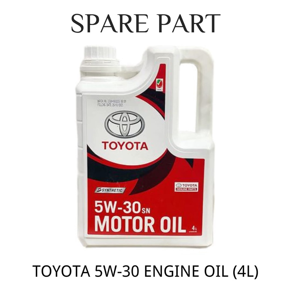 TOYOTA ORIGINAL 5W-30 ENGINE OIL (4L) FULLY SYNTHETIC MINYAK HITAM ...