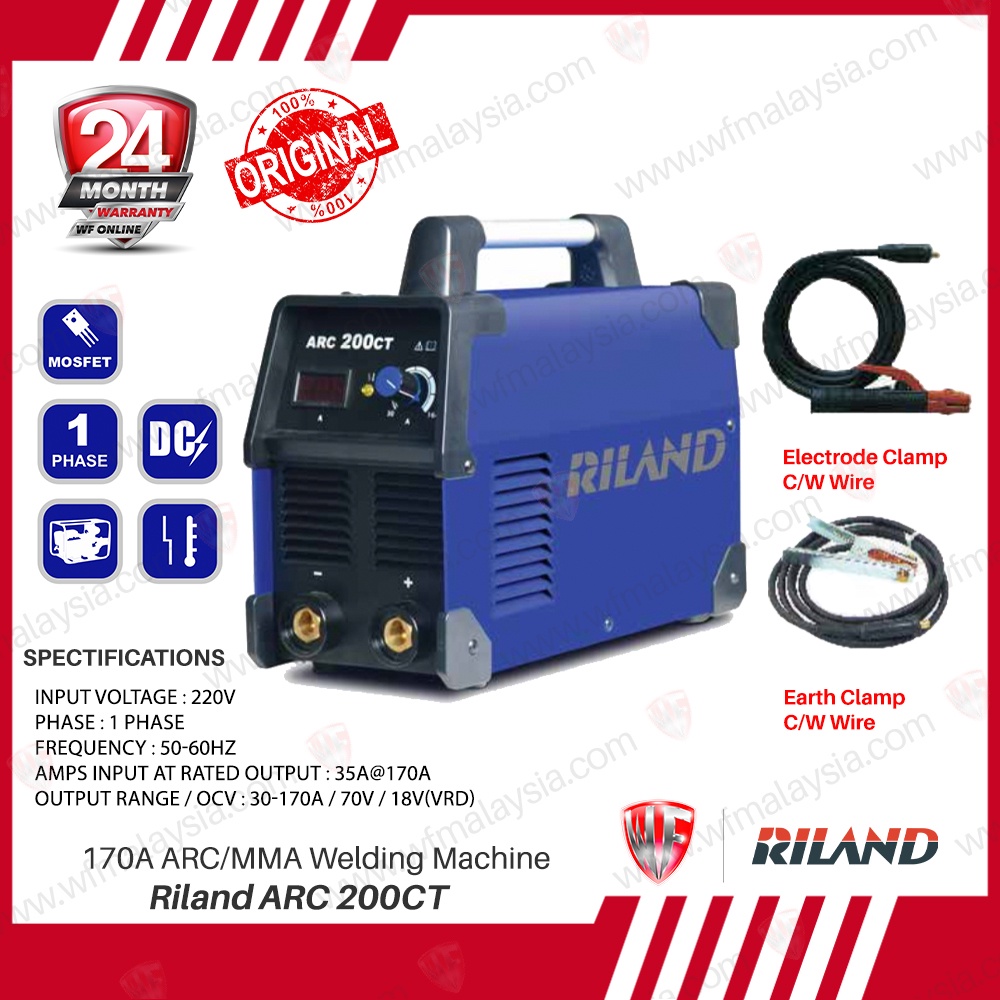 Riland ARC200CT 35A@170A ARC / MMA Welding Machine Non-stop Welding for ...