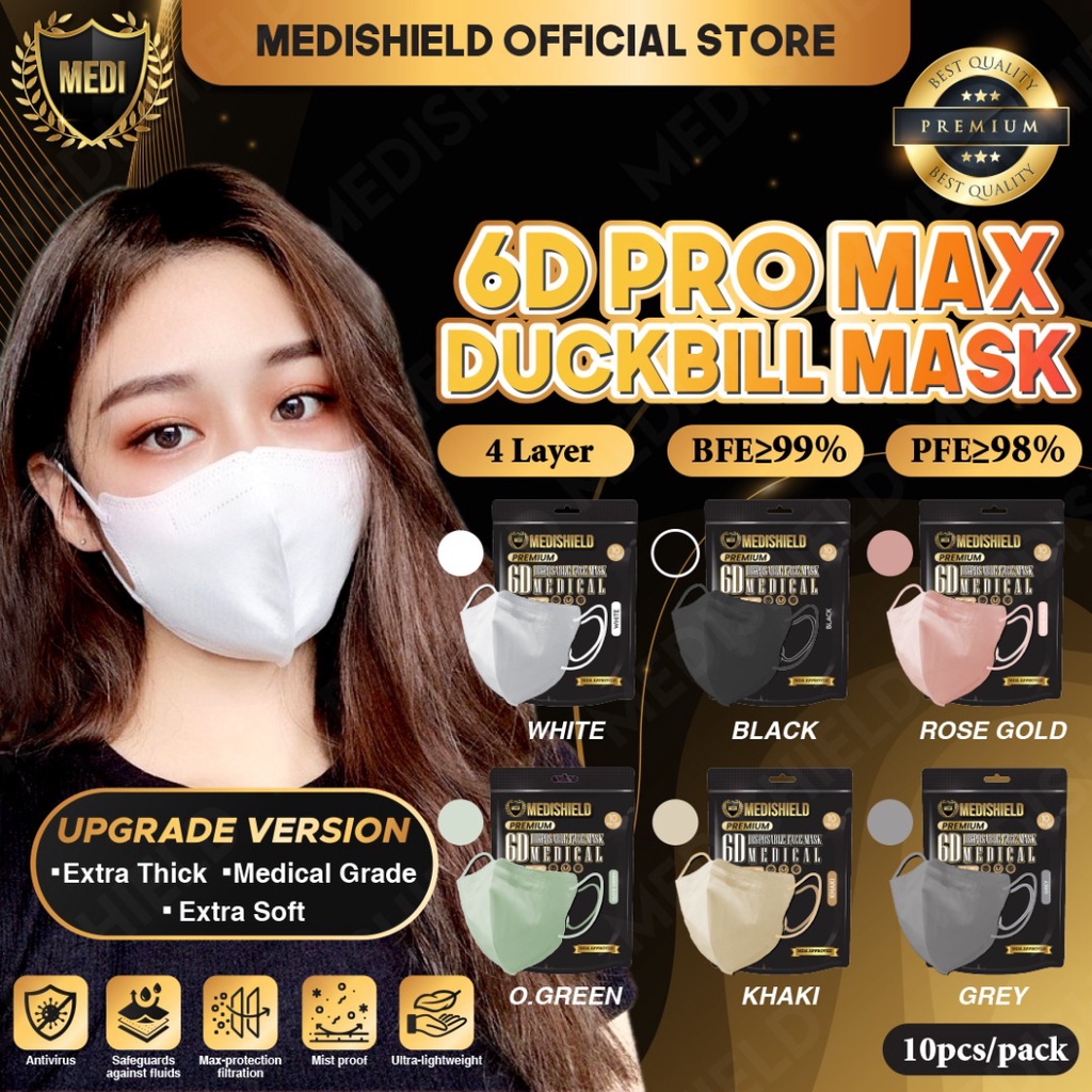 Ready Stock Duckbill mask 3D Disposable 4ply mask viral Upgraded Slim Face Mask 10pcs Medical ...
