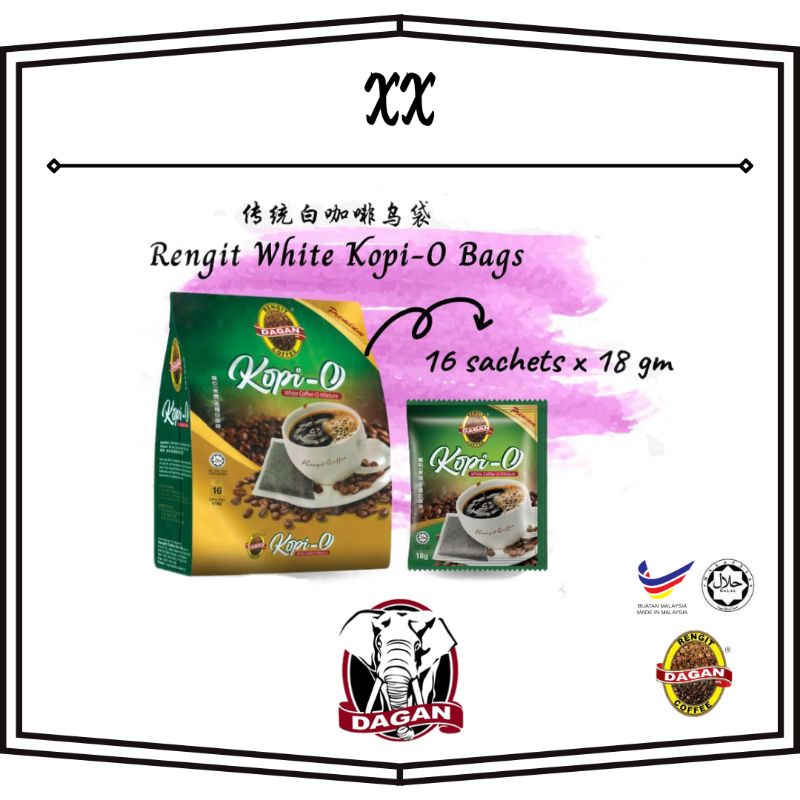 [Ready Stock] DAGAN RENGIT COFFEE 龙引(家园)传统白咖啡乌袋 Rengit White Kopi-O ...