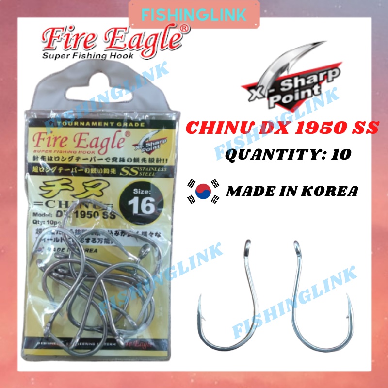 Fire Eagle Chinu Hook DX 1950SS Made In Korea Stainless Steel X-Sharp ...