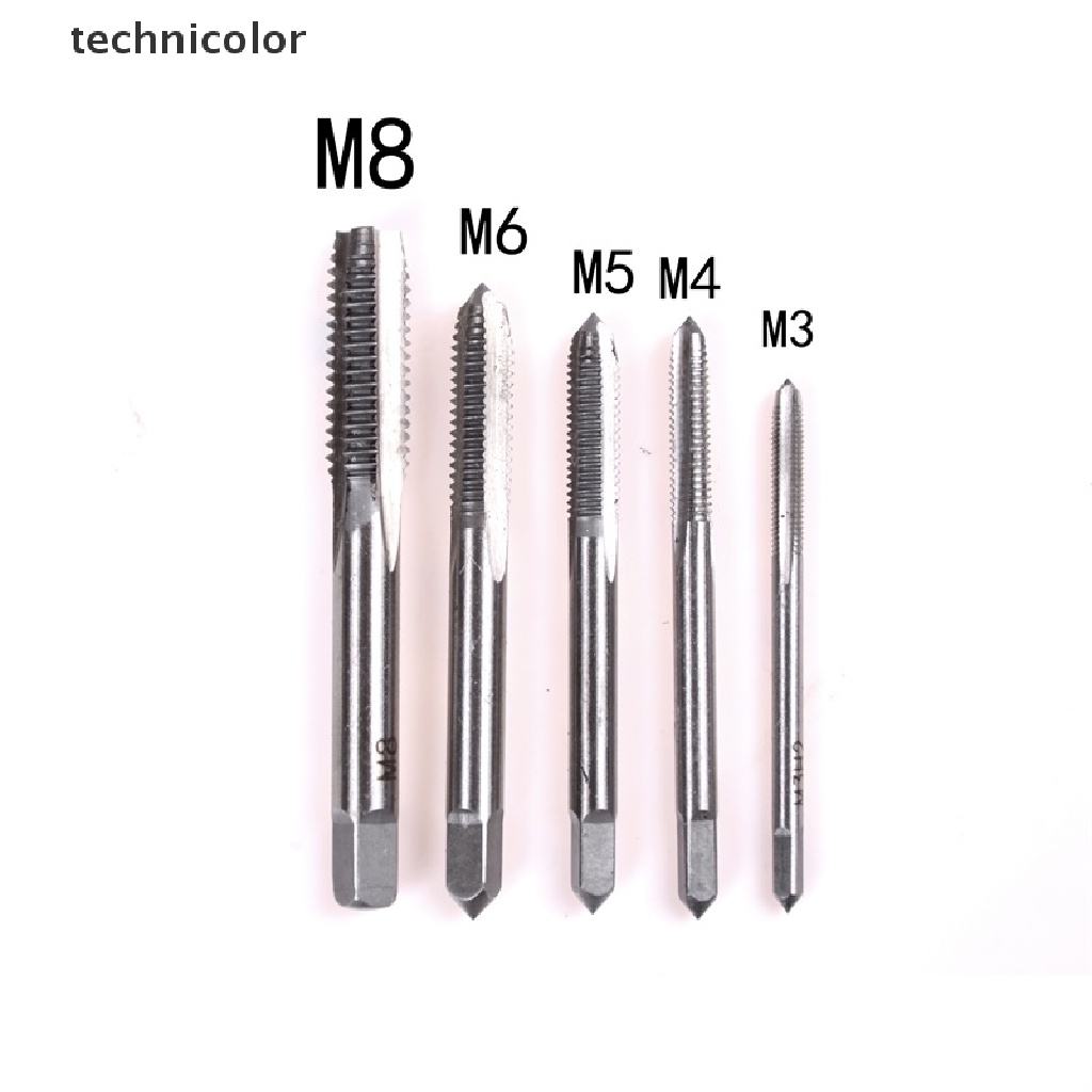 TCMY 5pcs/Set M3 M4 M5 M6 M8 Hand Tap Straight Flute 3mm-8mm Hand Fast ...