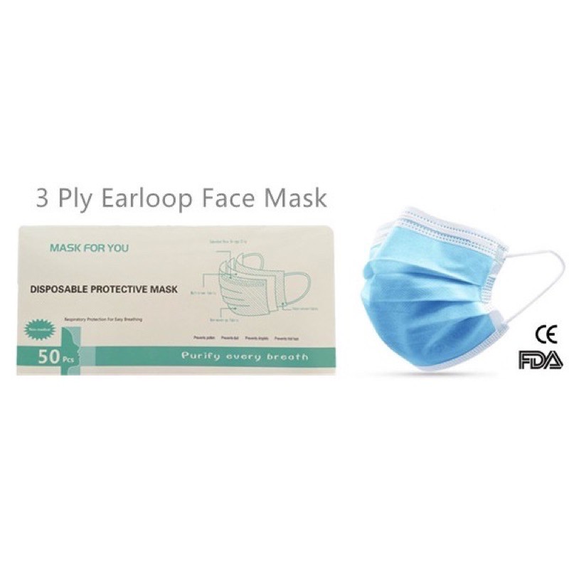 Face Mask Disposable & Hijab mask headloop 3-ply (Ready Stock) | Shopee ...
