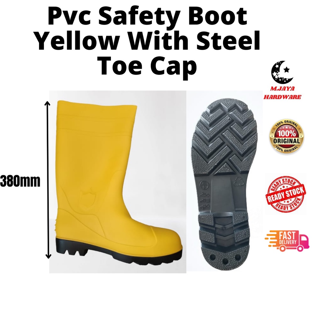 PVC Safety Boot Yellow Steel Base & Toe Cap / Yellow Safety Boots ...