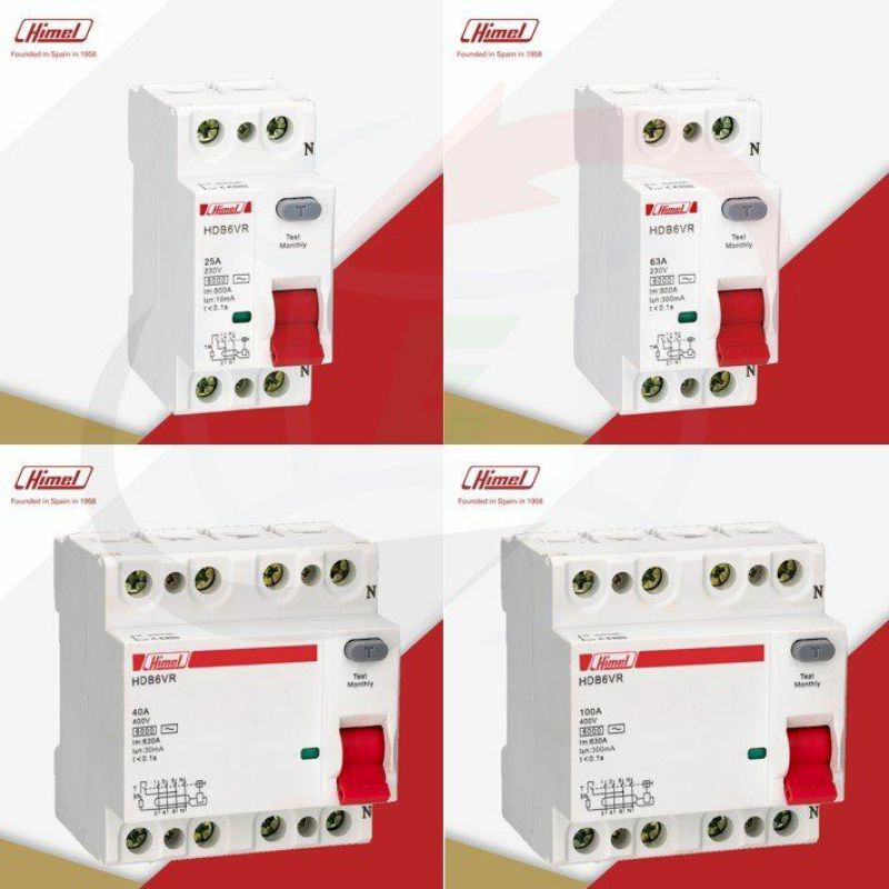 HIMEL 40A 63A 2 Pole 4 Pole 100mA 300mA RCCB (JKR) (SIRIM) | Shopee Malaysia
