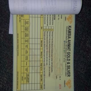 Buku Resit Emas Warna 1 biji boleh letak nama syarikat/EMAS/resit emas ...